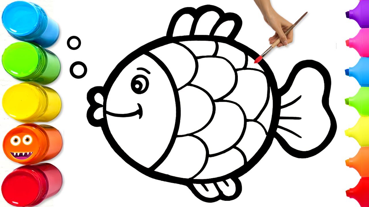 FISH DRAWING | How To Draw a Rainbow Fish | Easy Step By Step Tutorial ...
