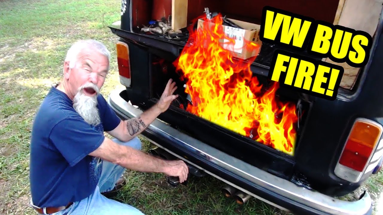 VW Bus Rescue Mission - ENGINE FIRE - 2 - YouTube