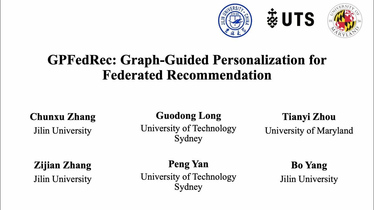 KDD 2024 - GPFedRec Graph Guided Personalization - YouTube