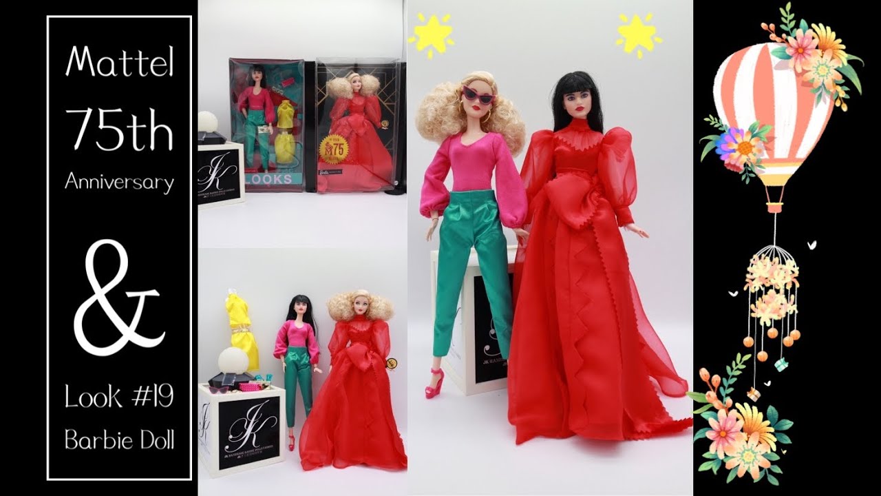 JK Barbie Dolls Collection ~ Unbox Mattel 75th Anniversary & Look #19 ...