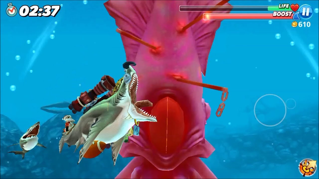 Colossal Squid Boss Battle vs MEGALODON - Hungry Shark World - YouTube
