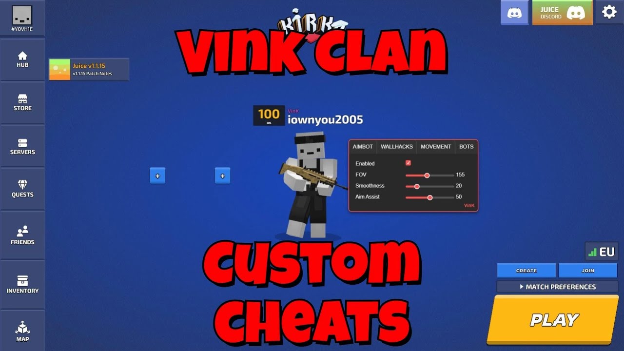 Kirka VinK Cheat Menu | AIMBOT + WALLHACK | kirka.io | cheat | hack ...