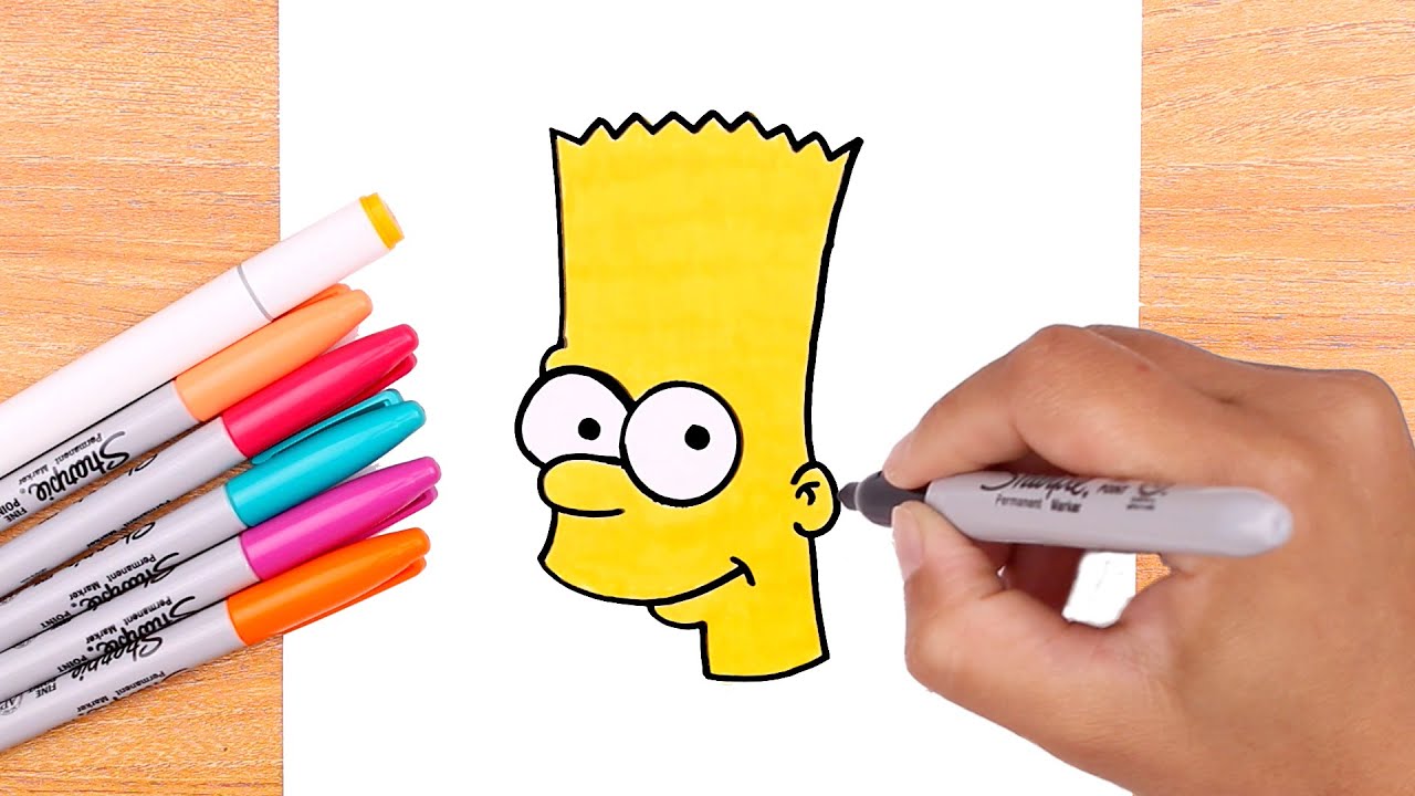 How to draw and bart simpson/step by step - YouTube