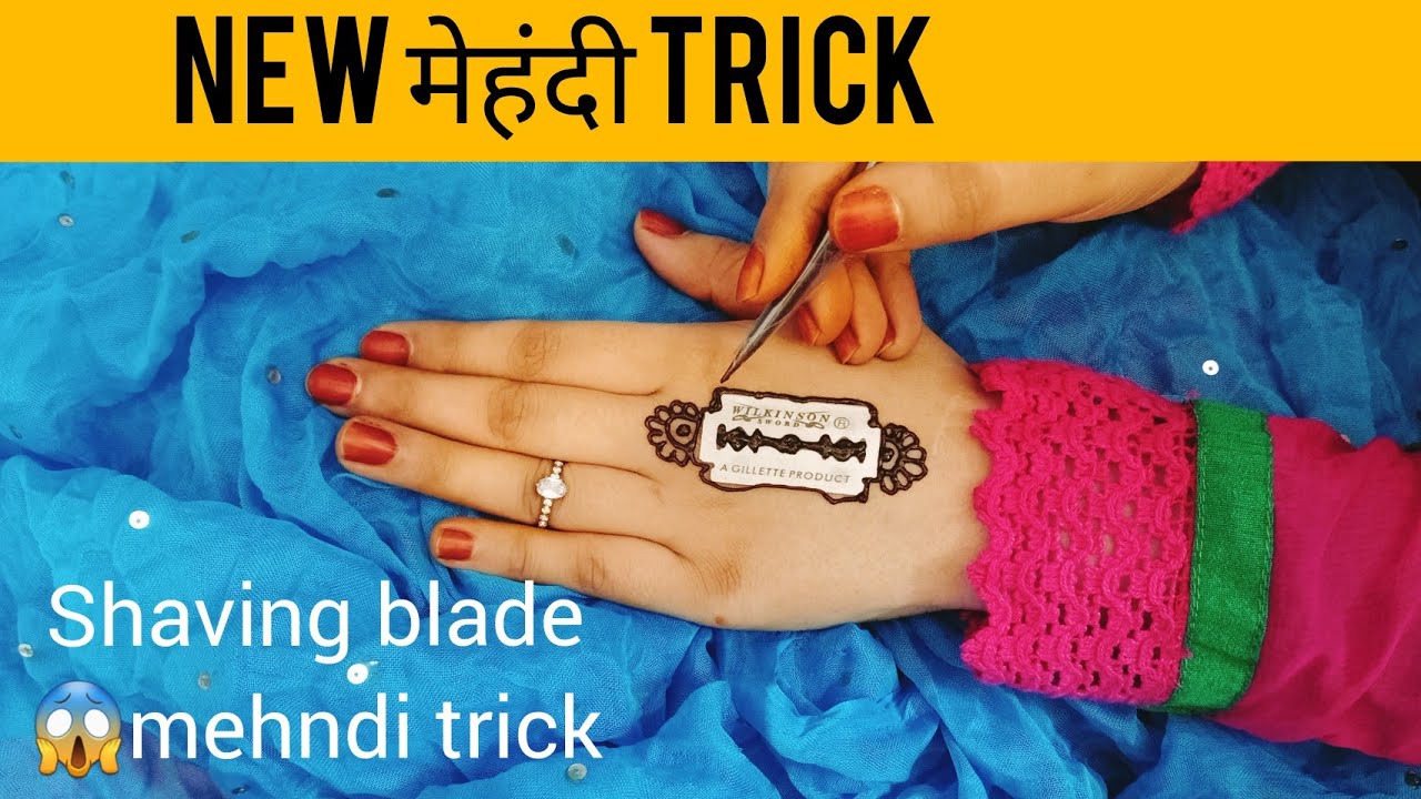 Mehndi hack with blade 😮 || viral mehndi hack || easy mehandi trick ...