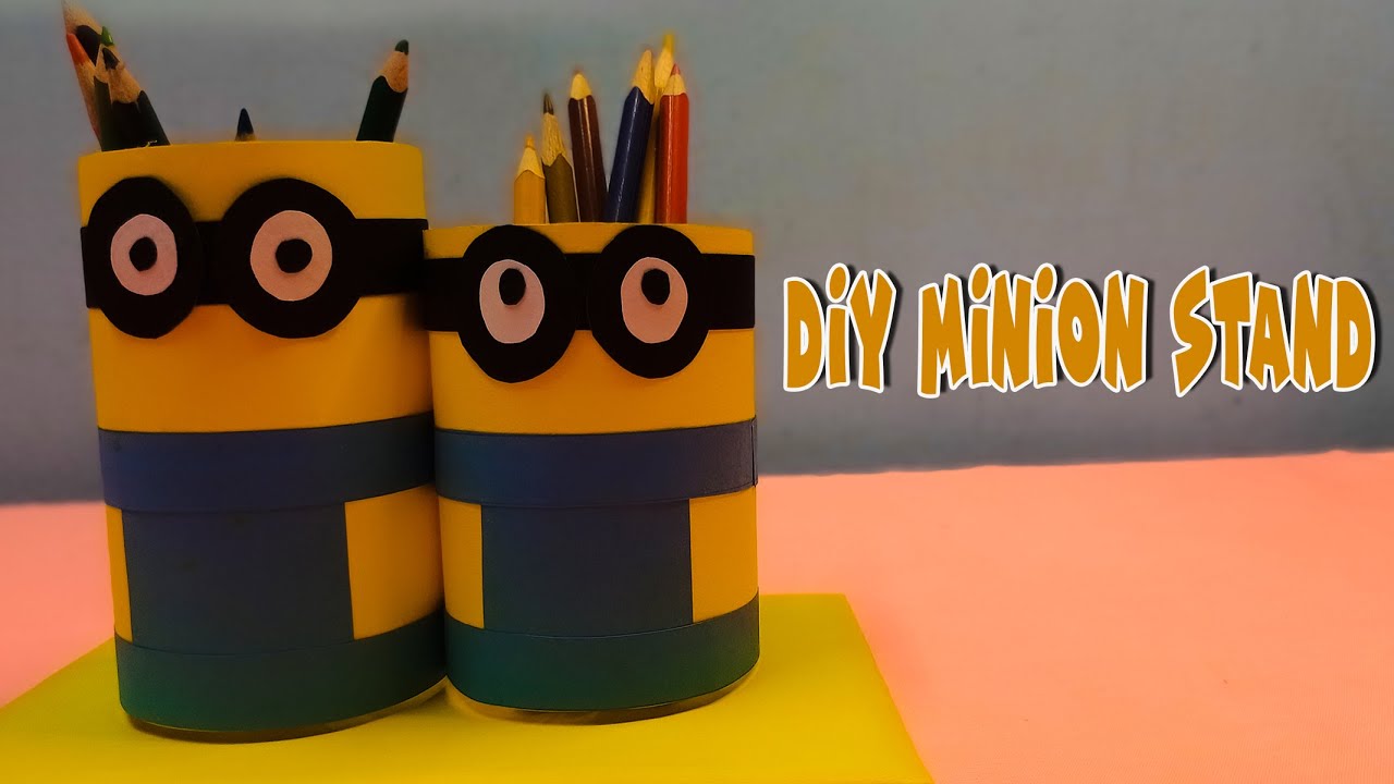 DIY MINION STAND || PAPER CRAFT || HAND MADE CRAFTS - YouTube