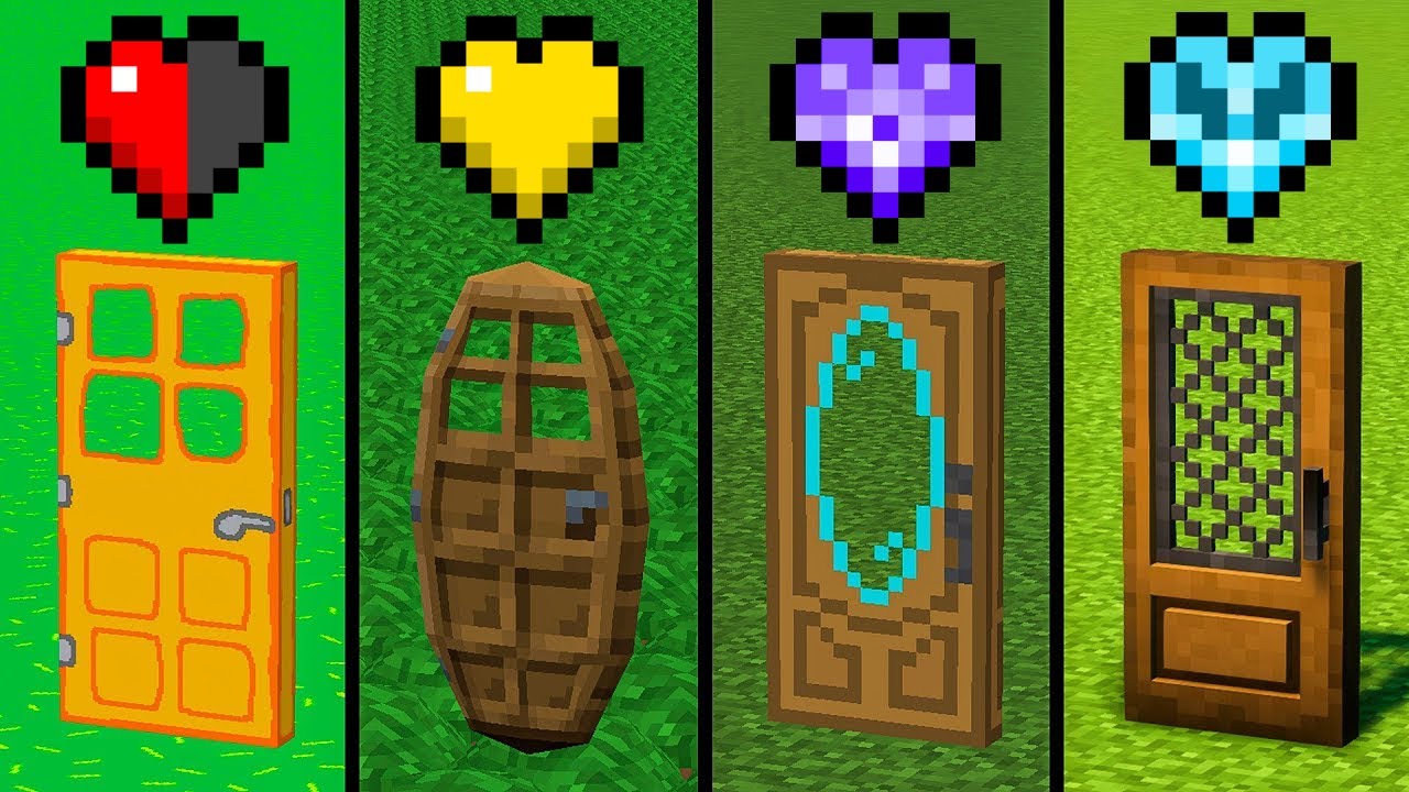 minecraft door with different hearts - YouTube