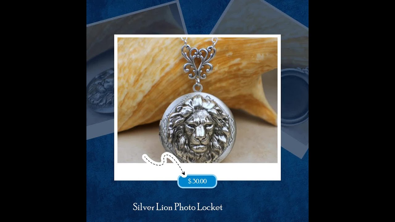 Silver Lion Photo Locket - YouTube
