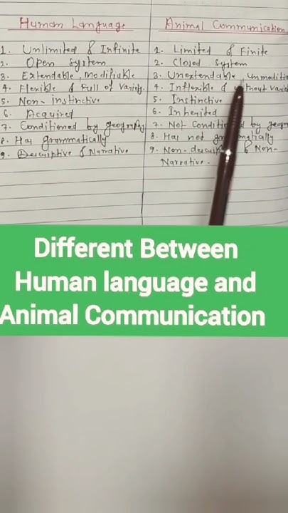 Difference between human language & animal communication || #shorts # ...