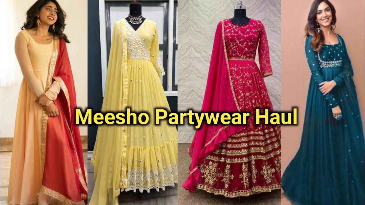 Meesho Wedding /Partywear Wear Haul |Beautiful Gown /Sharara Haul ...