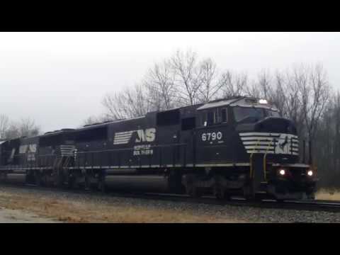 NS 181 @ LOGANSPORT, IN 12 14 18 NS 6790 NS 6936 - YouTube
