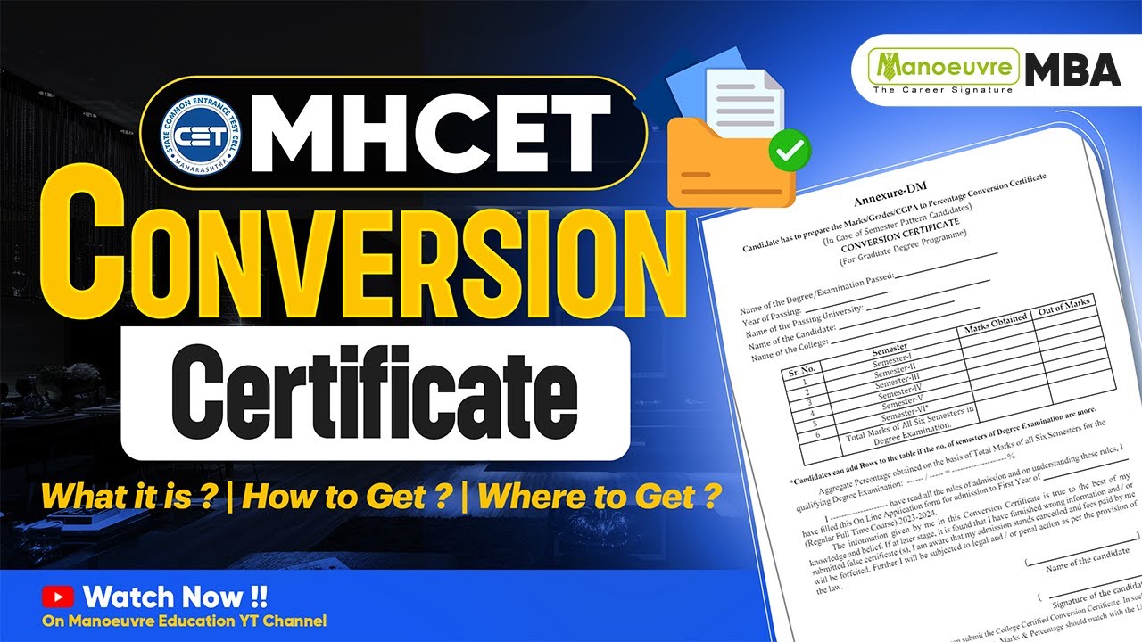 MAH MBA CET 2024 Conversion Certificate | How To Get? | CGPA into ...