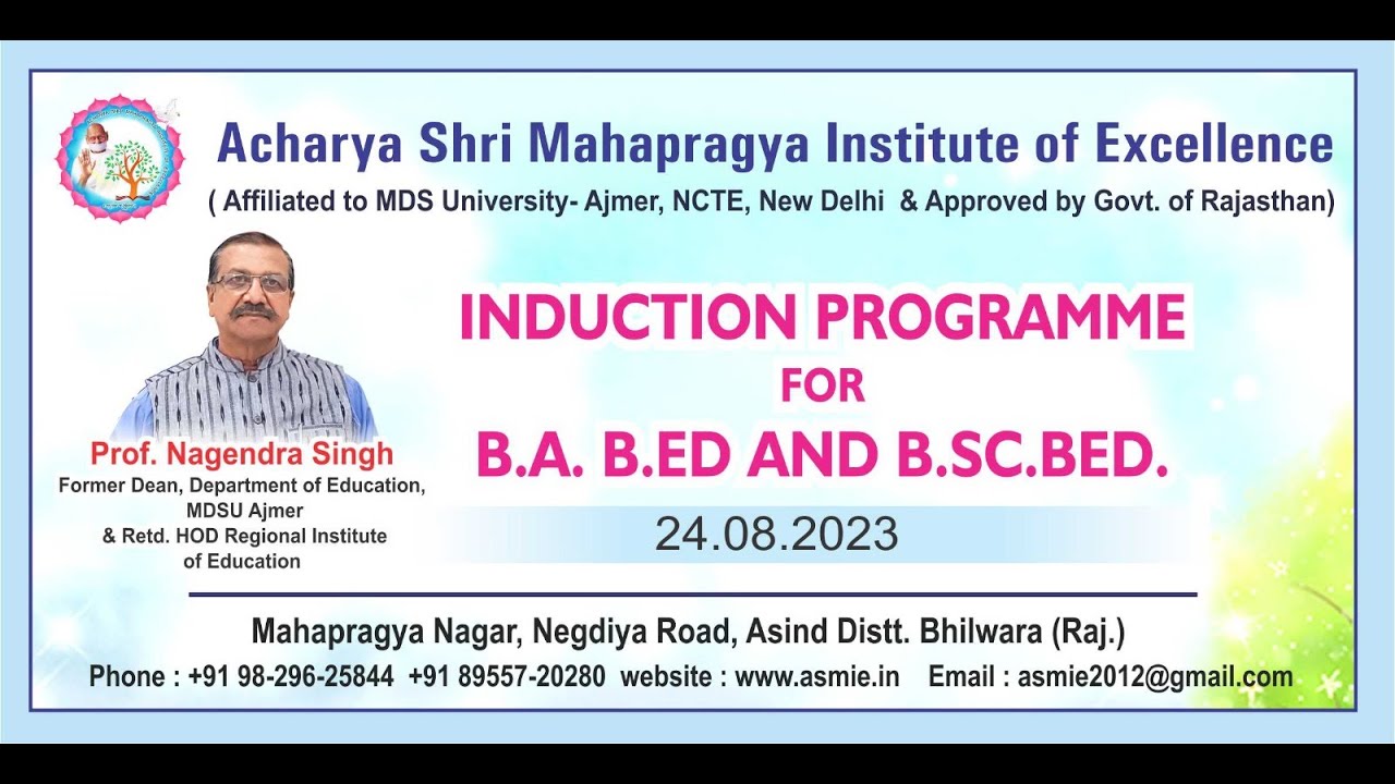 Induction Program for Integrated BED Course on 24.08.2023 - YouTube