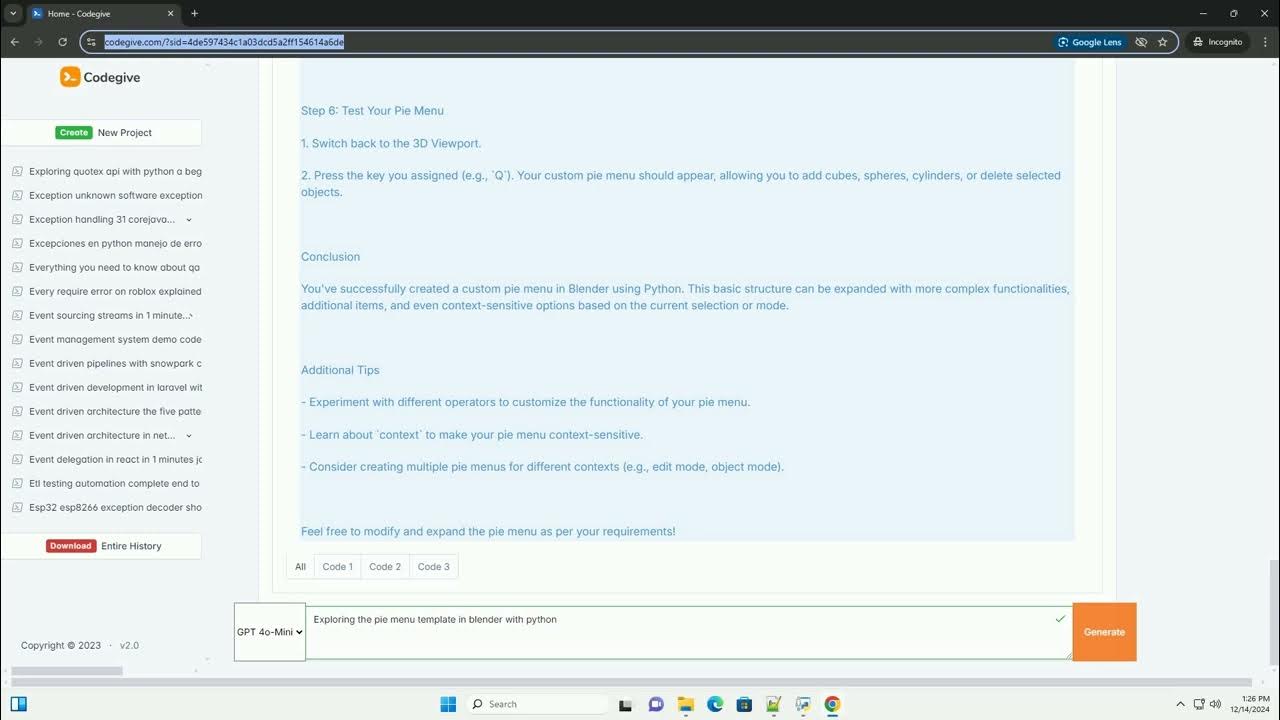 exploring the pie menu template in blender with python - YouTube