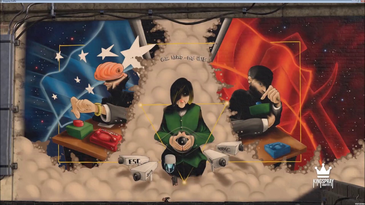 Kingspray Graffiti - Rooftop One world / one hate piece - YouTube