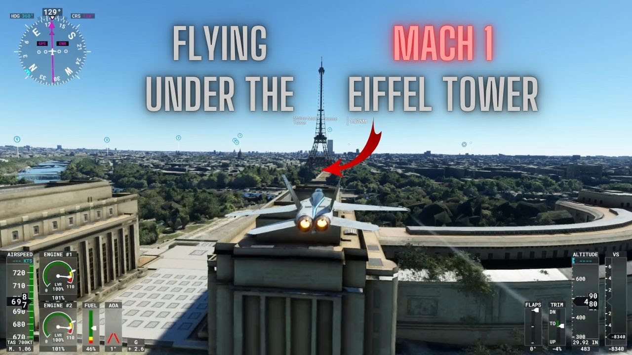 MSFS - Flying Mach 1 Under the Eiffel Tower - YouTube