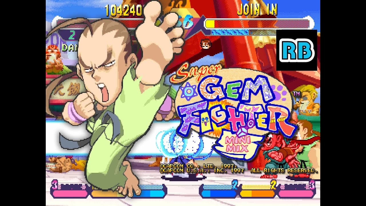 1997 [60fps] Super Gem Fighter Mini Mix (USA) Dan Expert ALL - YouTube