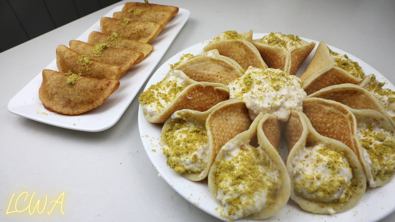 How to Make Atayef/ Katayef with Walnuts and Homemade Cream (Ashta ...