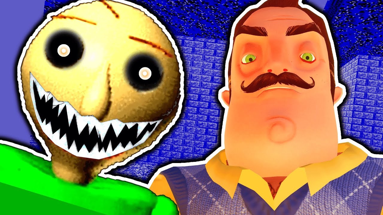 HELLO NEIGHBOR RETURNS TO TEAM UP WITH BALDI | Baldi's Basics (Lets ...