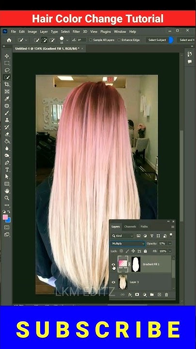 Hair Color Change Tutorial - Photoshop Tutorial #shorts - YouTube