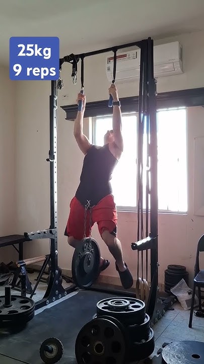 25kg en dominadas con agarre cilindro para 9 repeticiones con 70kg de peso corporal - YouTube