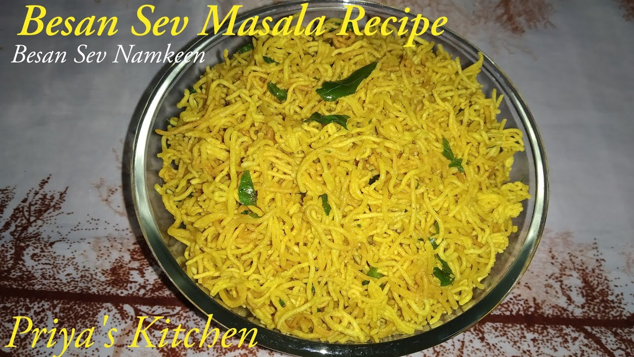 Homemade Besan Ke Sev Namkeen Recipe- Besan Sev Recipe - Besan Sev ...