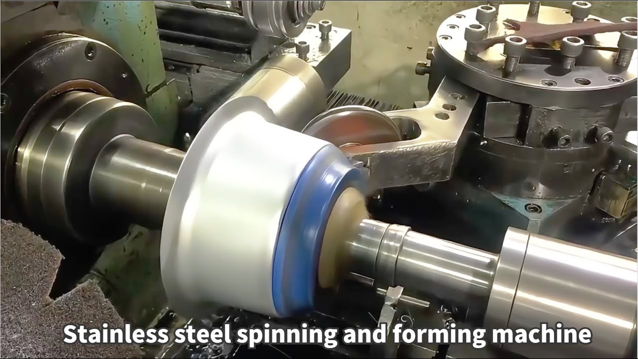 Stainless steel spinning and forming machine - YouTube