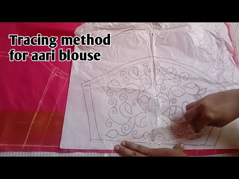 Tracing for aari work blouse|| How to do tracing design on aari work ...