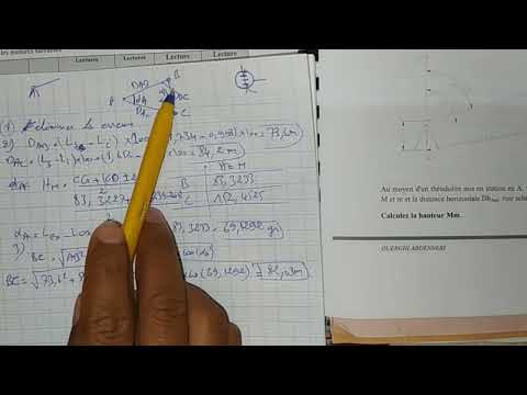 calcul de surface d'un triangle levé par double retournement - YouTube