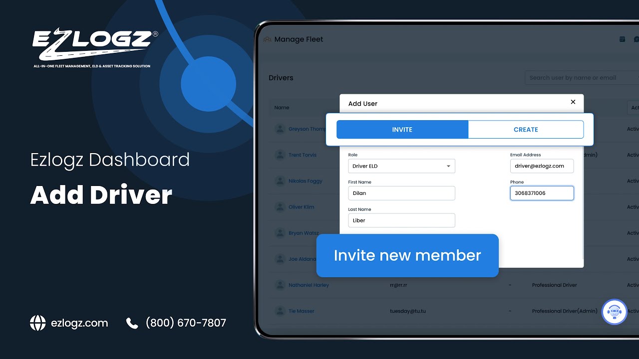 EZLOGZ DASHBOARD: ADD DRIVER - YouTube