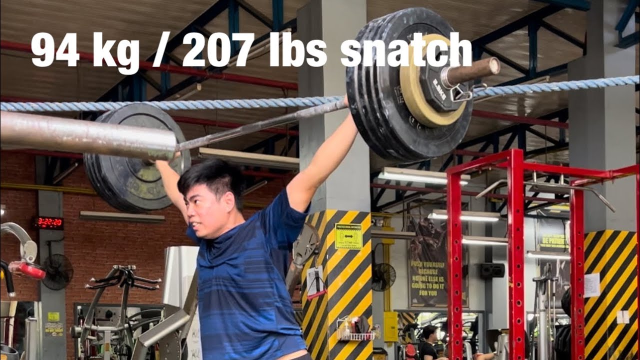 Apr 6, 2025 snatch max-out 94 kg, heavy front squat to split jerks - YouTube