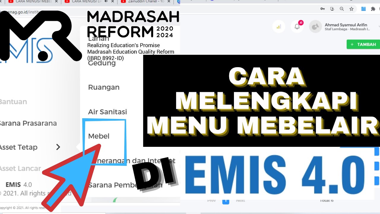 CARA PENGISIAN MENU SARANA PRASARANA (MEBELAIR) DI EMIS 4.0 - YouTube