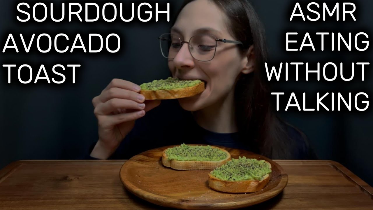 ASMR / AVOCADO TOAST / SOURDOUGH BREAD / SALT & PEPPER TOPPED / EATING ...