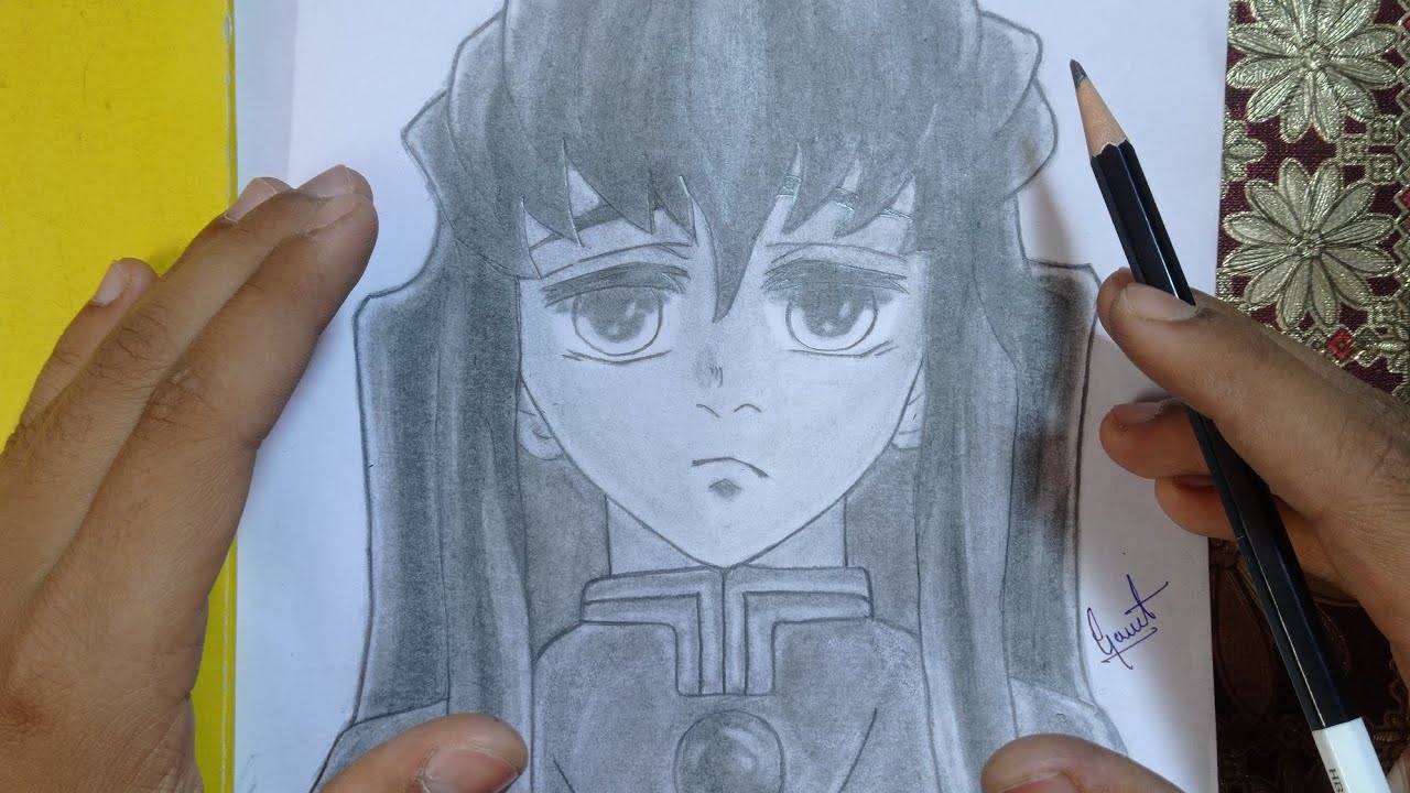 How to draw An anime character "Muichiro Tokito" | Anime drawing | Step ...