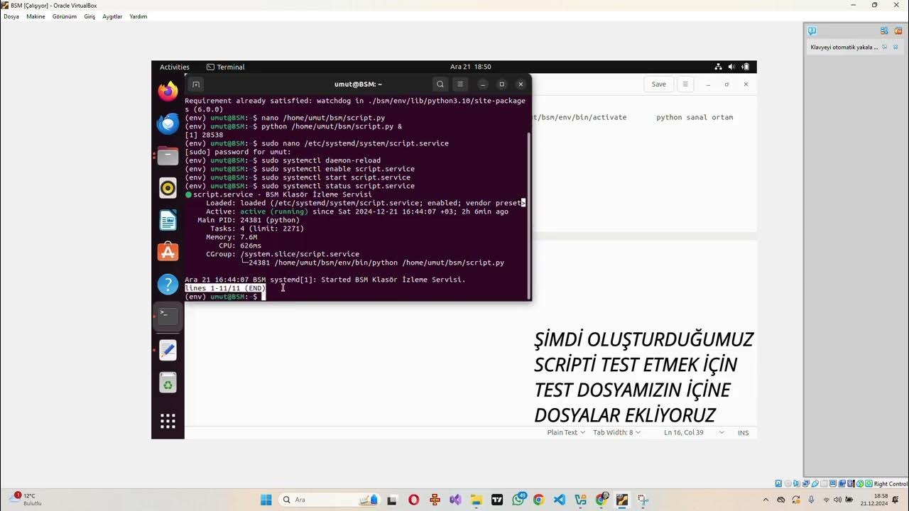 LİNUXTA PYTHON SCRİPTİ YAZMA BİLİŞİM SİSTEMLERİ ALTYAPI VE TEKNOLOJİLERİ ÖDEVİ - YouTube