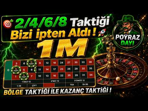 Türkçe Rulet Masasında 2/4/6/8 Taktiği ! 🎡 Kazandıran Rulet Taktikleri 2026 🎯 #rulet