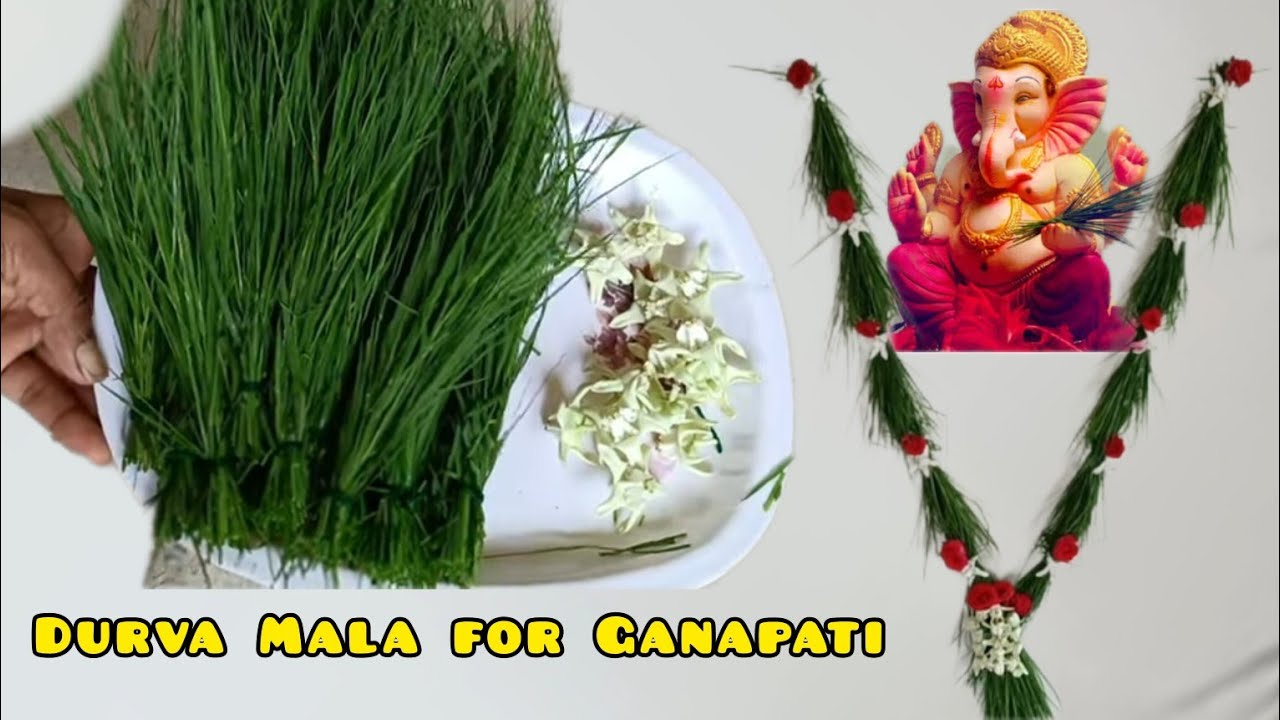 How to Make Arugampul | Durva Grass garland for Ganesha | Special Durva ...