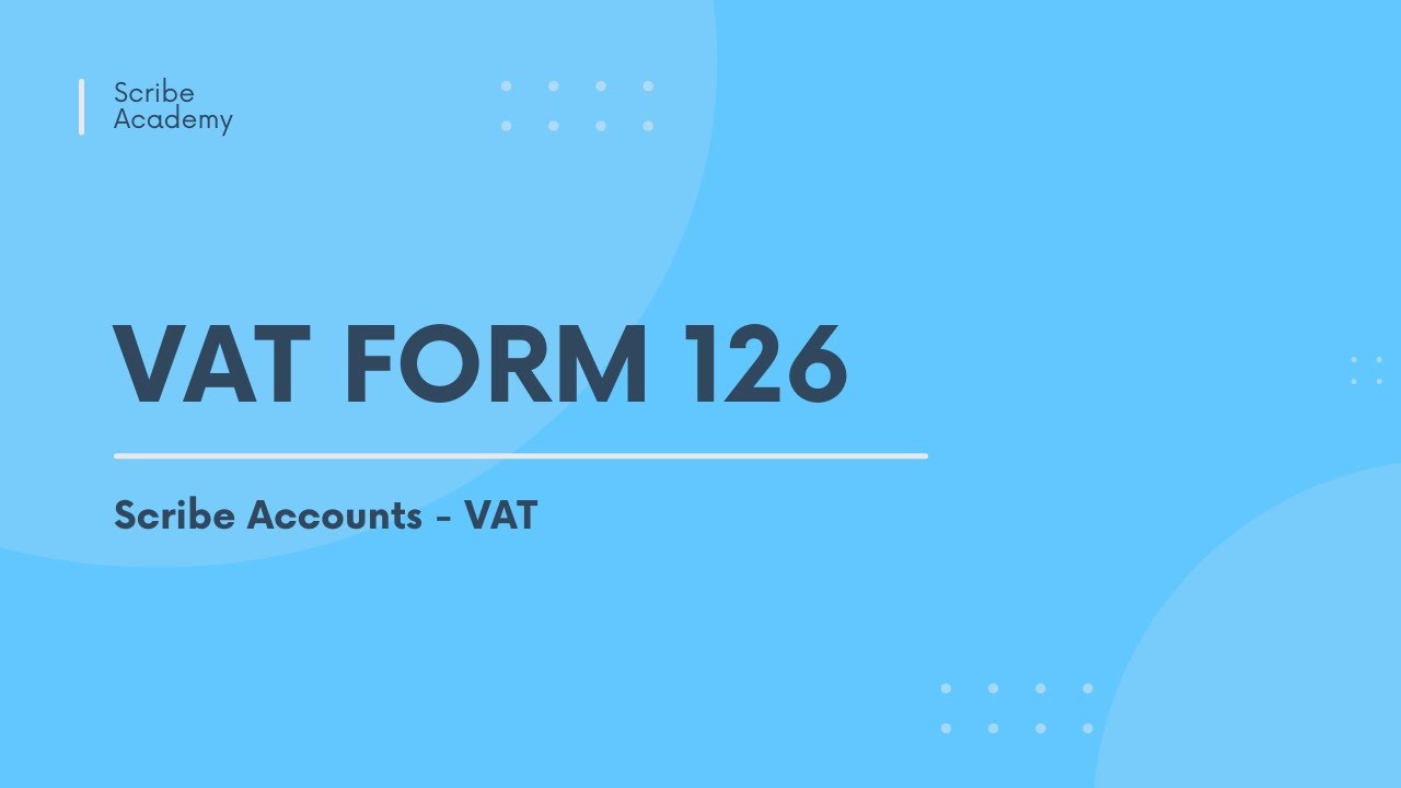VAT Form 126 (Non-VAT Registered Councils) - YouTube