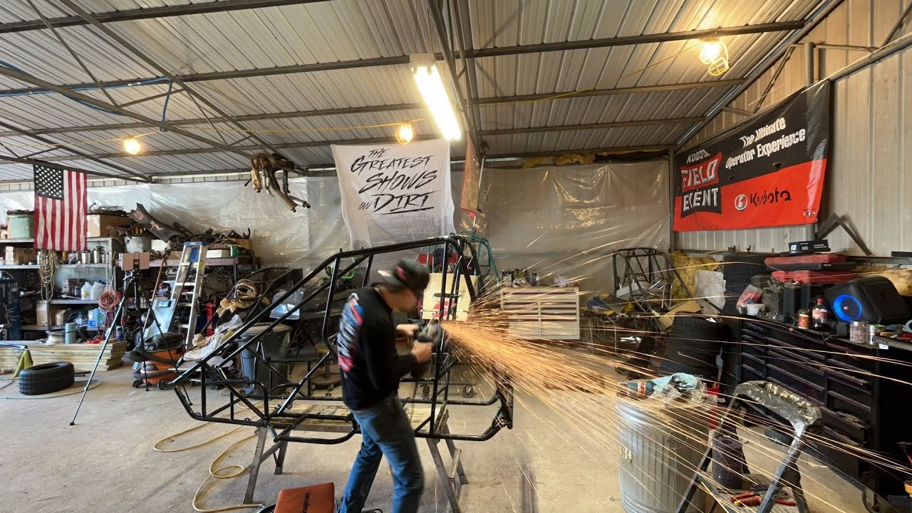Cutting a chassis, welding, and race prep. - YouTube