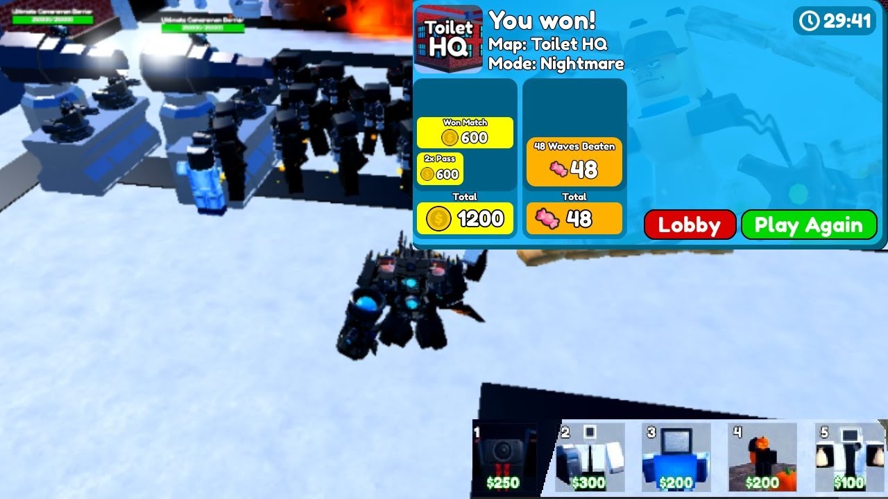 Roblox: Toilet Tower Defense ลง nightmare ด้วย jetpack speakerman ...