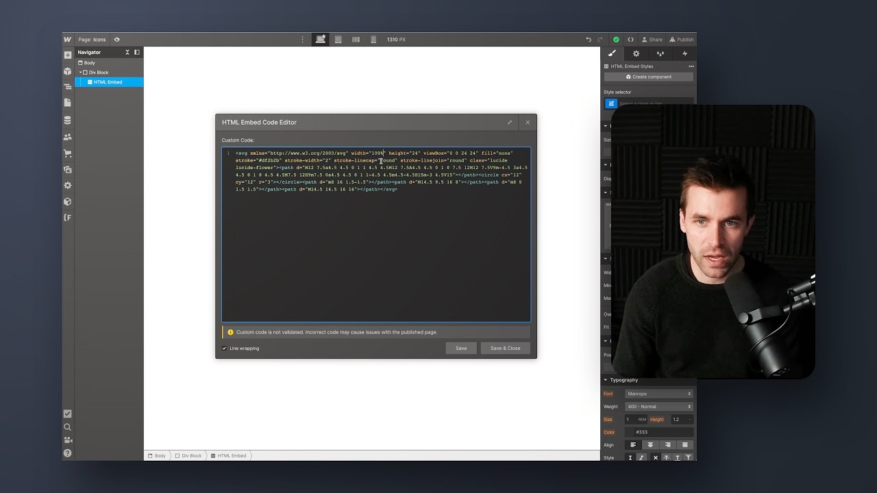 SVG Icons in Webflow richtig verarbeiten (Beginner Tutorial) - YouTube
