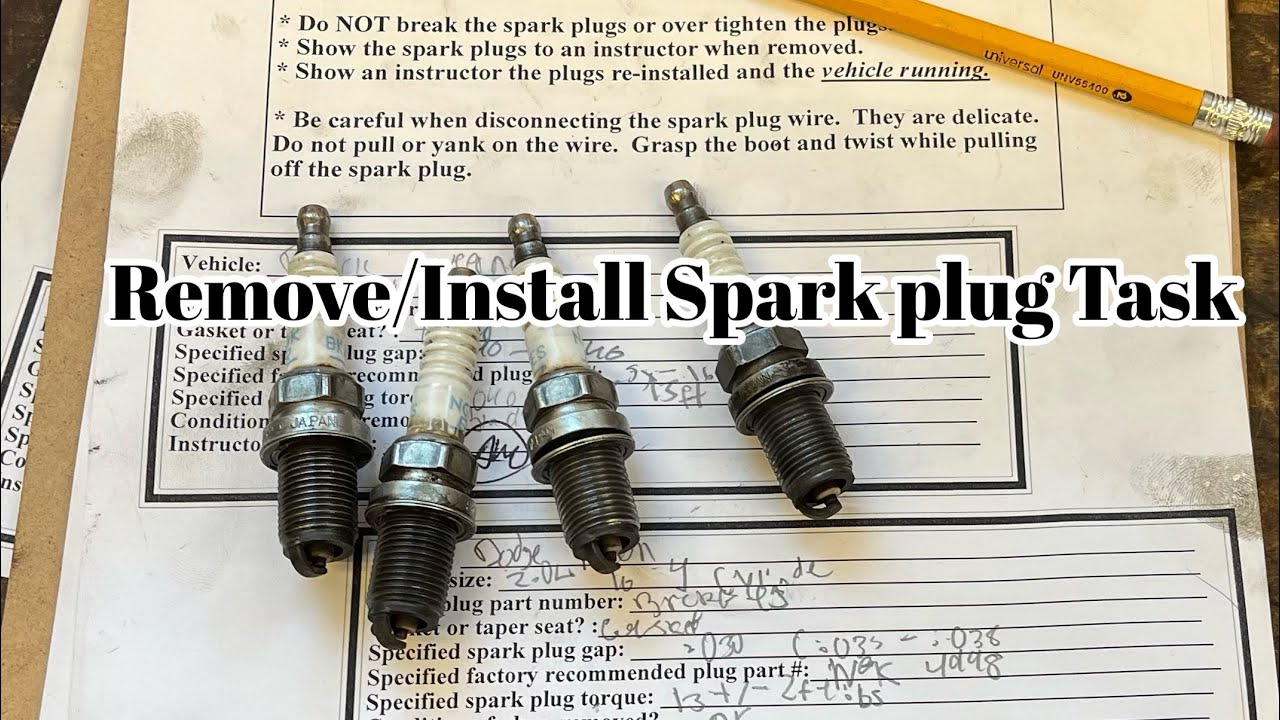 Remove/ Install Spark Plugs Task - YouTube
