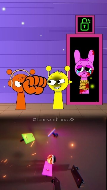 POV: Oren Try To Safe Pinki From Simon With A.P.T Beat 🥰🤪 #sprunki # ...