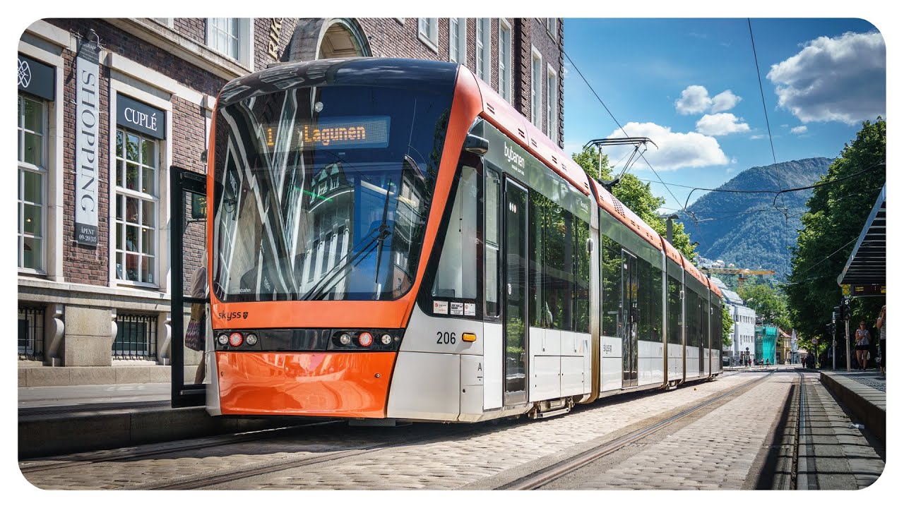 Straßenbahn & O-Bus Bergen Norwegen • Tram & Trolleybus • Norway ...