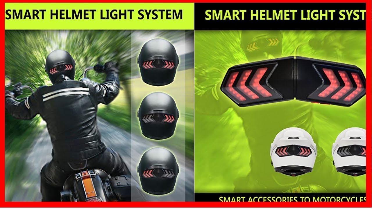 Wireless Motorcycle Helmet LED Brake Turn Signal Light Indicators ...