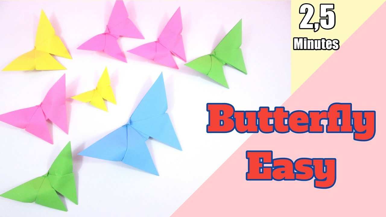 How to make an easy origami butterfly in 3 minutes | easy butterfly ...