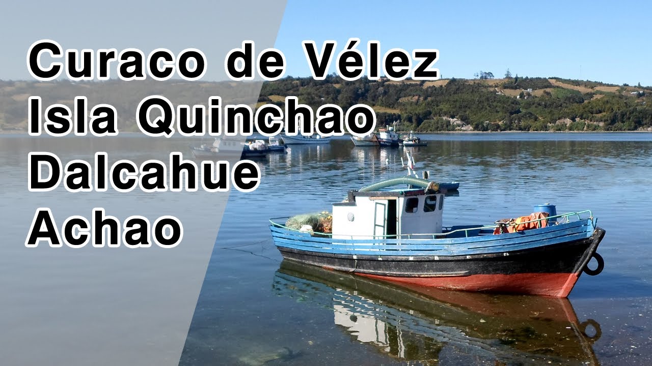 En Isla Grande de Chiloé, Dalcahue, al fente, Isla Quinchao con comunas ...