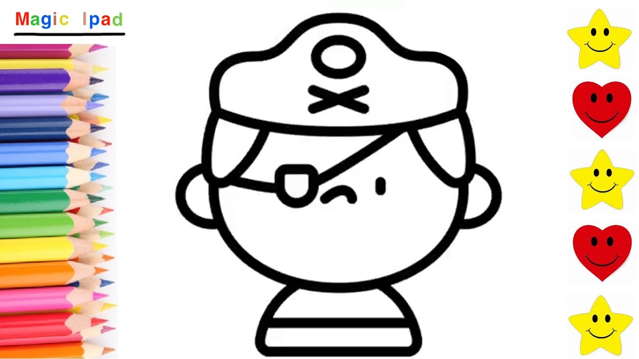 Dibujo Pirata Facil Un Lindo Y Divertido Dibujo Para Colorear De Un