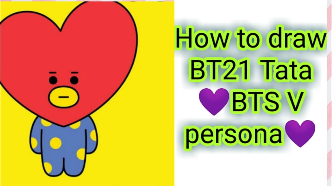 How to draw BT21 baby Tata 💜tutorial BTS V persona ||Noor's beautiful ...