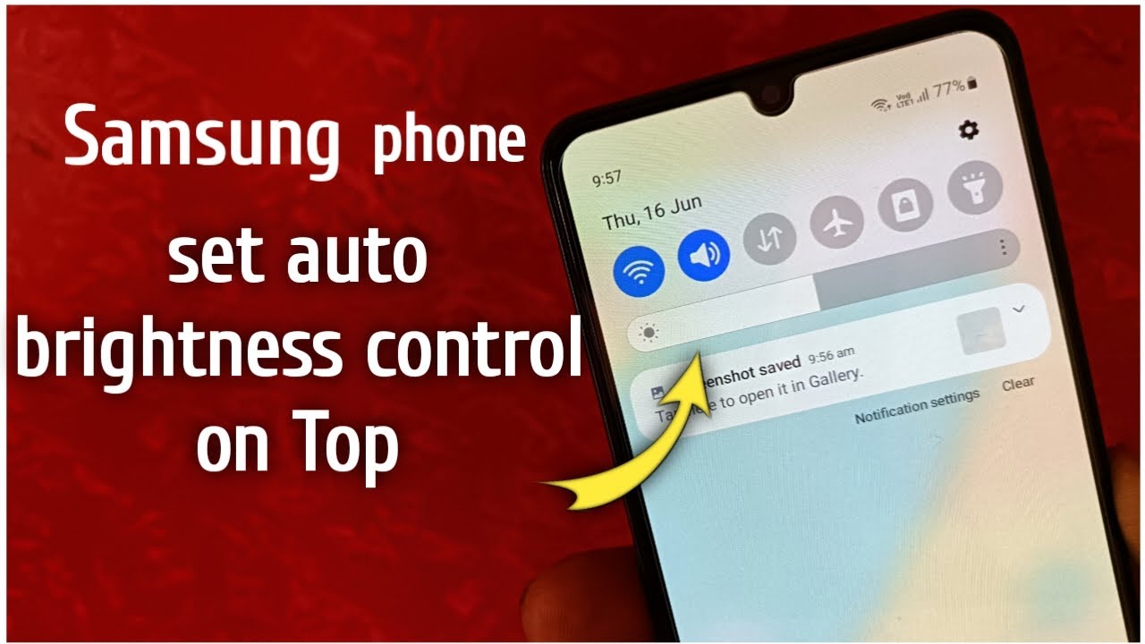How to set auto brightness control on top of notification panel in ...