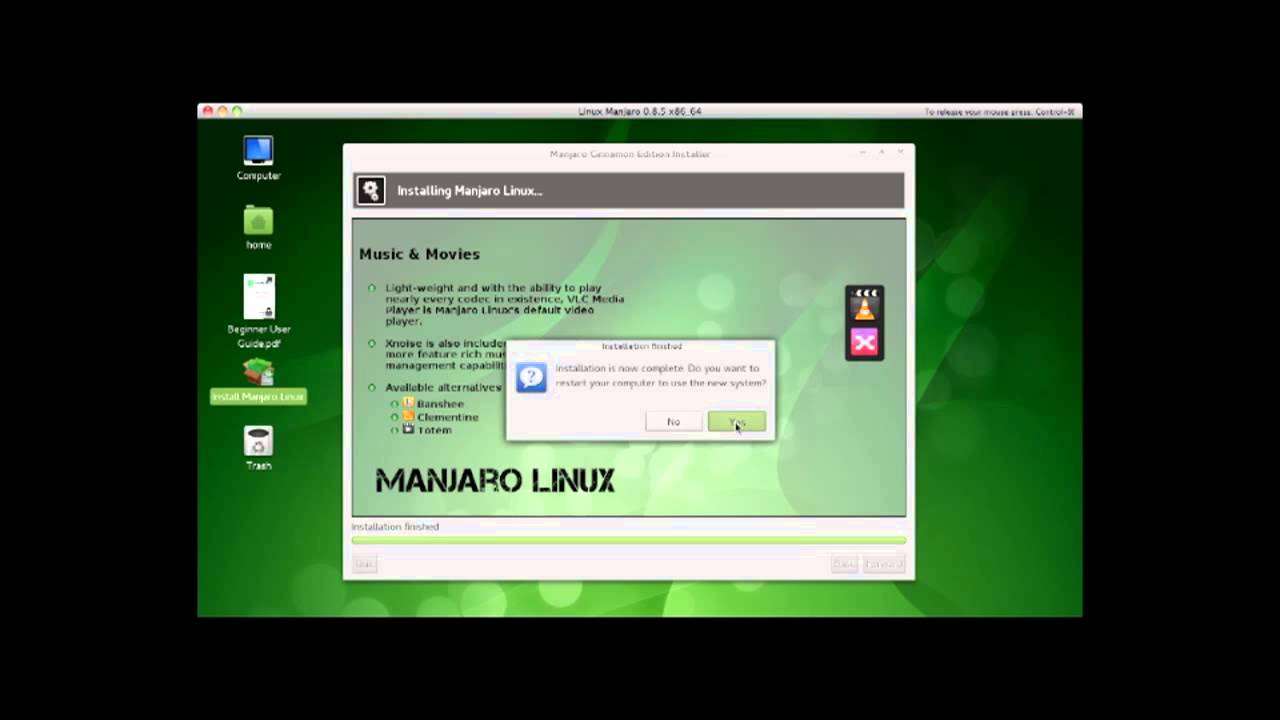 Install Linux Manjaro 0.8.5 Cinnamon on VMware Fusion 5 - YouTube